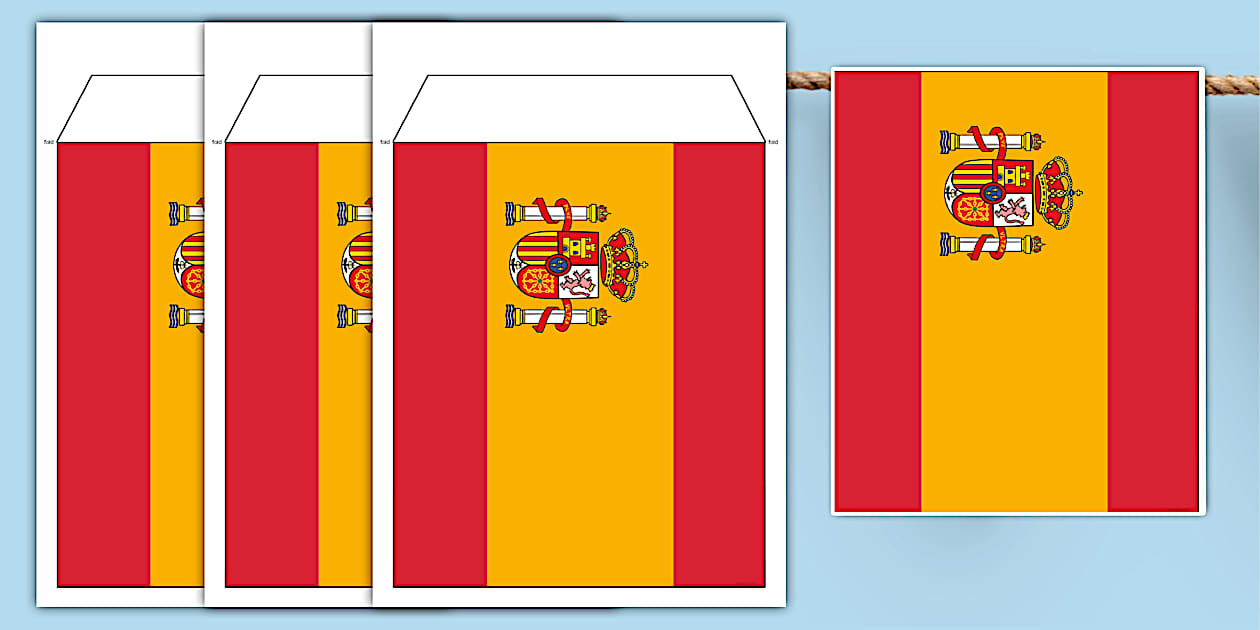 Spain A4 Flag Bunting