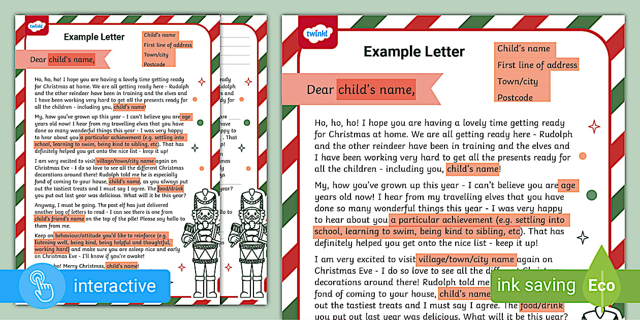 Parents Editable Letter from Santa (teacher made) - Twinkl