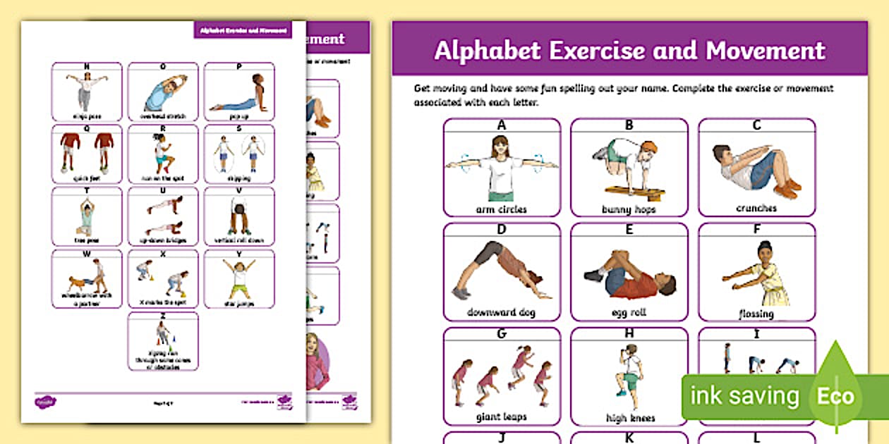 Editable Alphabet Exercise and Movement Activity - Twinkl