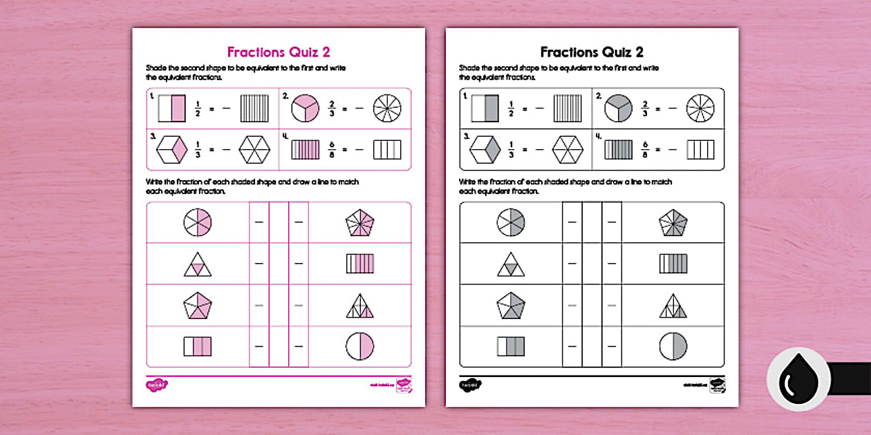 Grade 2 Fractions Mini Assessment 2 (creat de profesori)