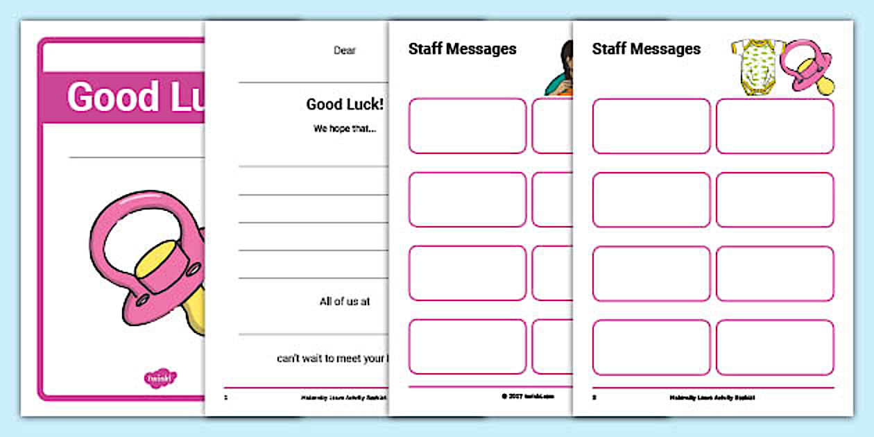 Editable Maternity Leave Pink Activity Booklet - Twinkl