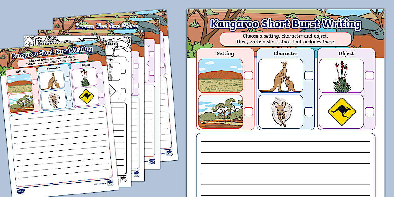 Kangaroo Short Burst Writing Template (teacher made)