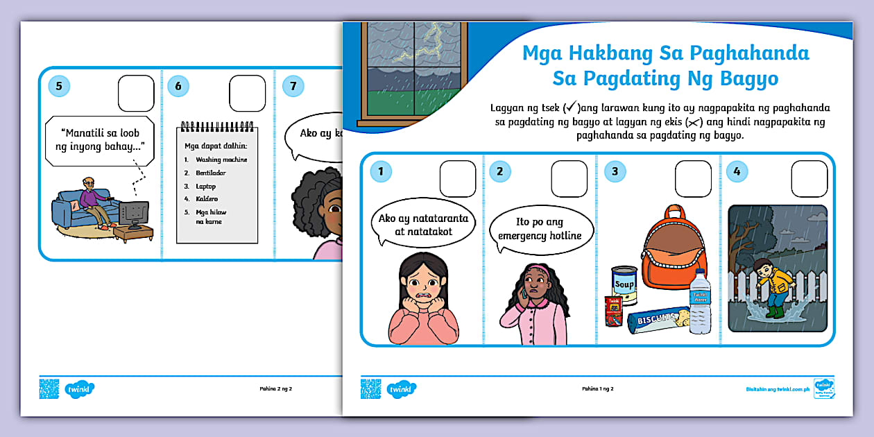 Paghahanda sa Kalamidad Worksheet | Twinkl Philippines