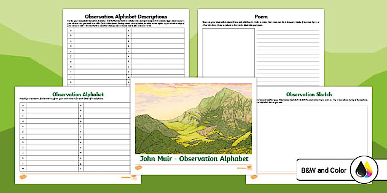 John Muir Observation Alphabet Activity (Teacher-Made)