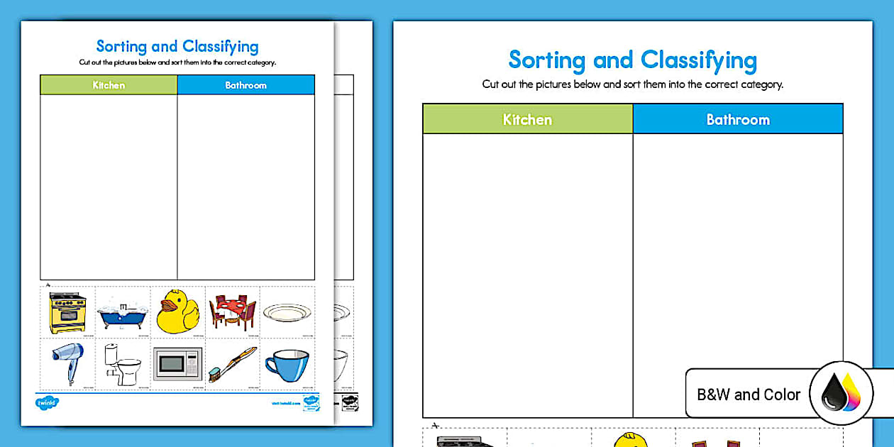 Early Childhood Sorting & Classifying Worksheet - Twinkl