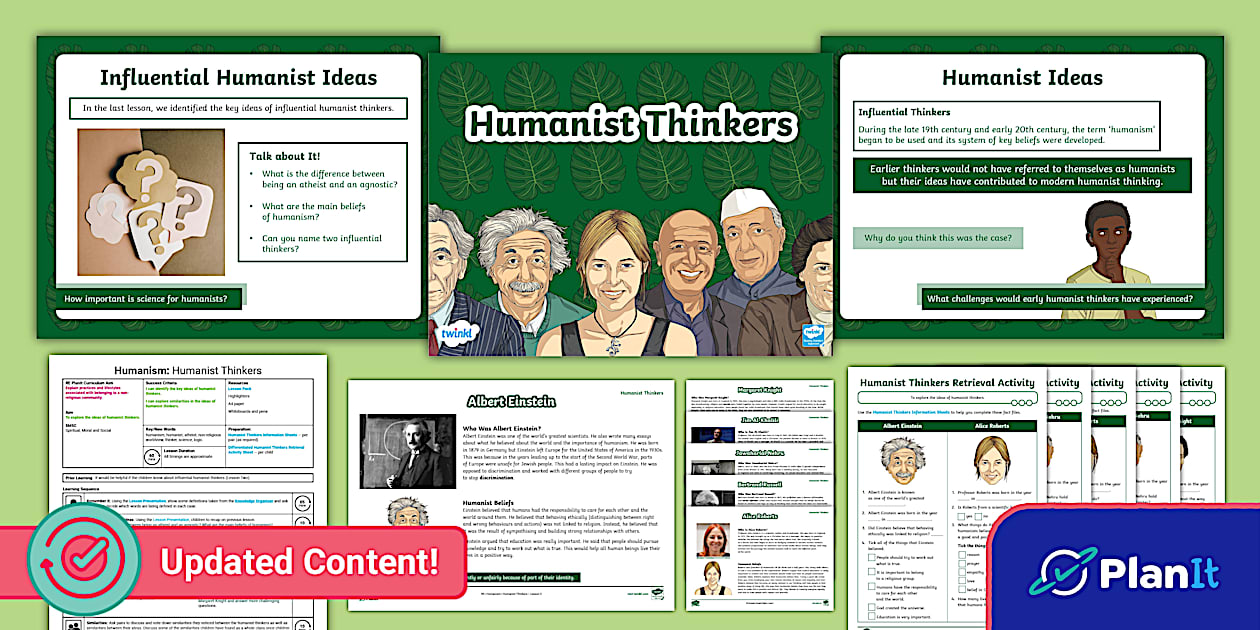RE: Humanism: Humanist Thinkers Year 6 Lesson Pack 3