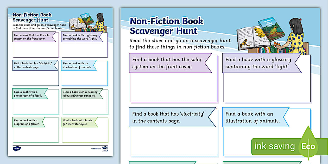 Non-Fiction Book Scavenger Hunt Activity - Twinkl