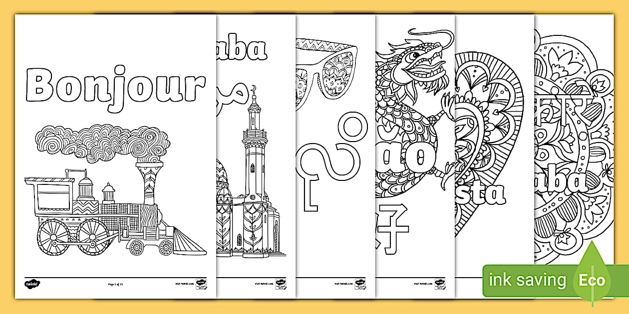 Hello Coloring Pages | Art | Twinkl USA (Teacher-Made)