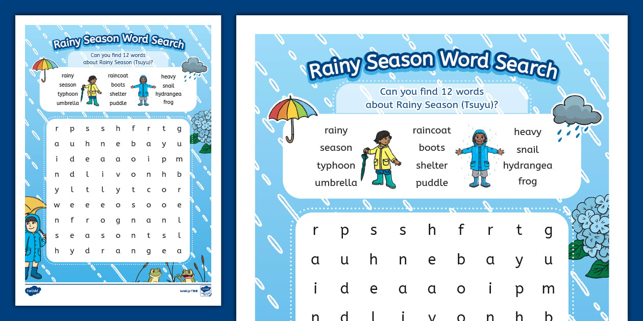 Rainy Season in Japan｜Kids Word Search｜英語ワードサーチ