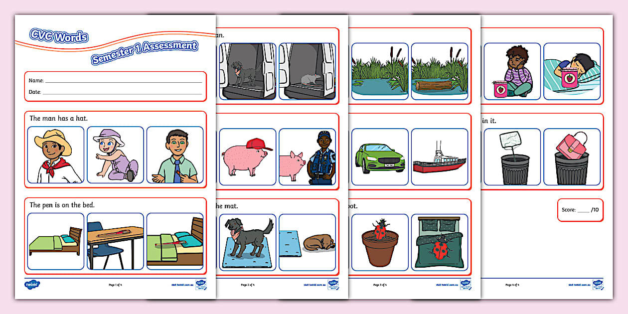 CVC Words Semester 1 Assessment (teacher made) - Twinkl