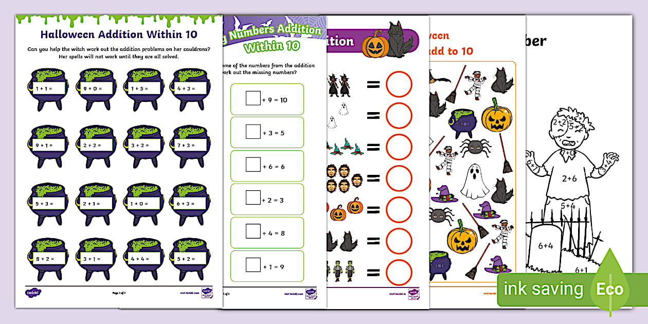👉 Halloween Addition Within 10 Pack - Twinkl - KS1