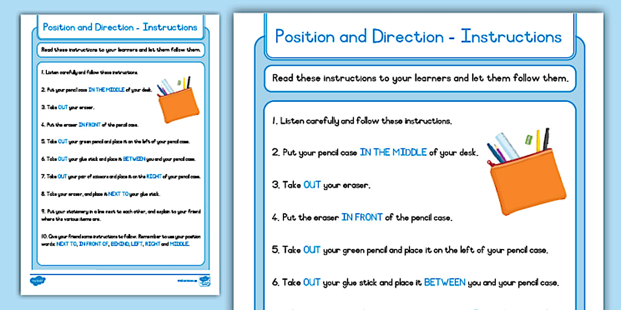 Grade 2 Maths: Position and Direction: Vocabulary - Twinkl