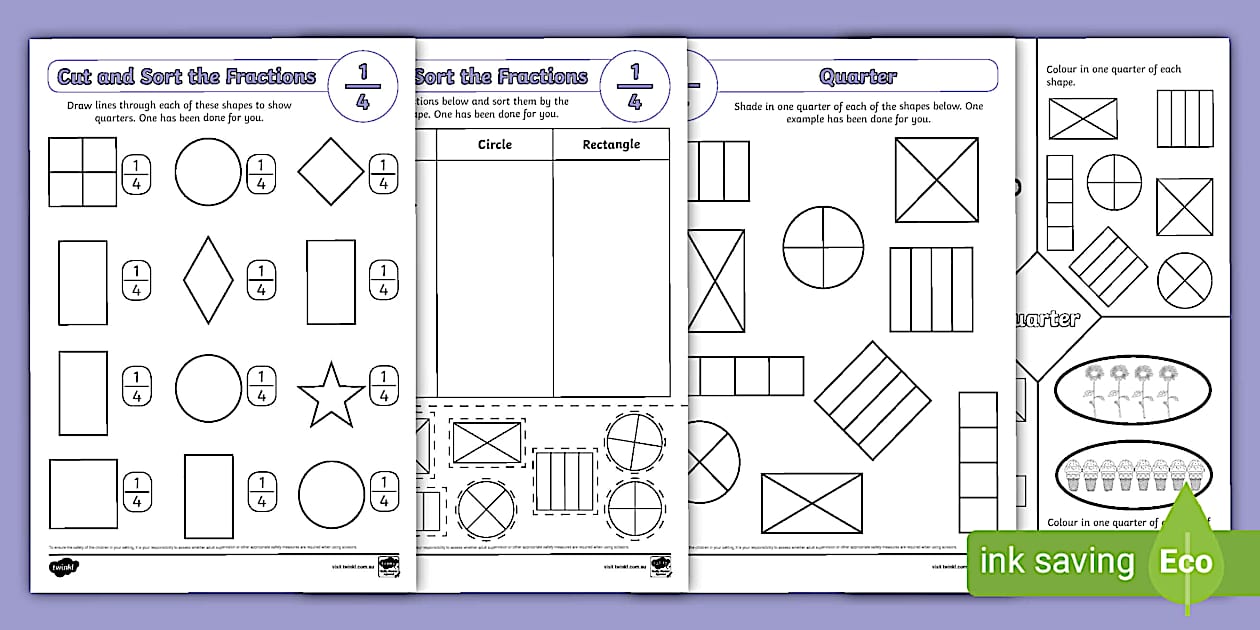 Inclusion Quarter Worksheets (teacher made) - Twinkl