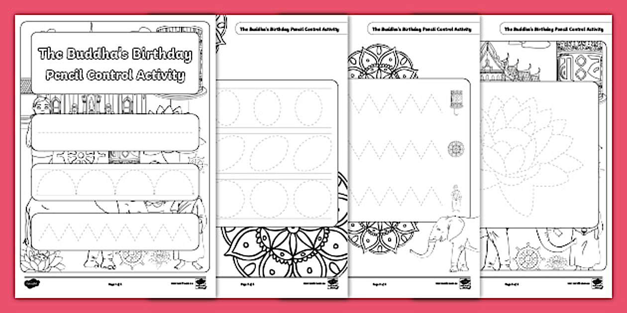 The Buddha's Birthday Pencil Control Activity Sheets