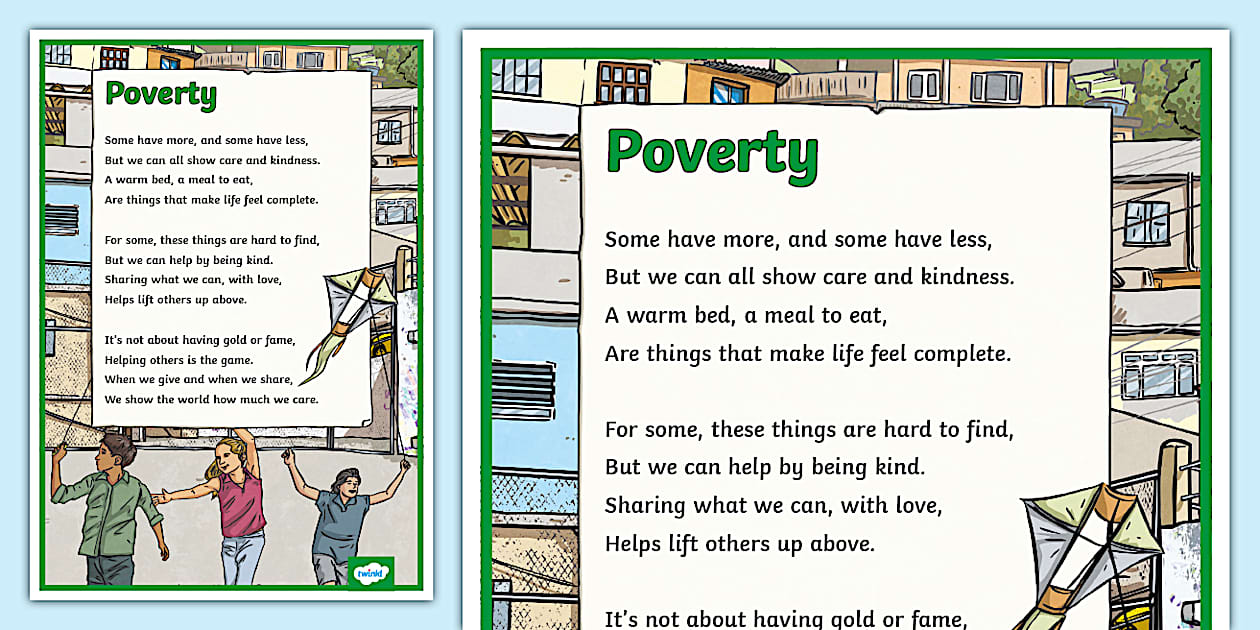 Poverty Poem Display Poster (teacher made) - Twinkl