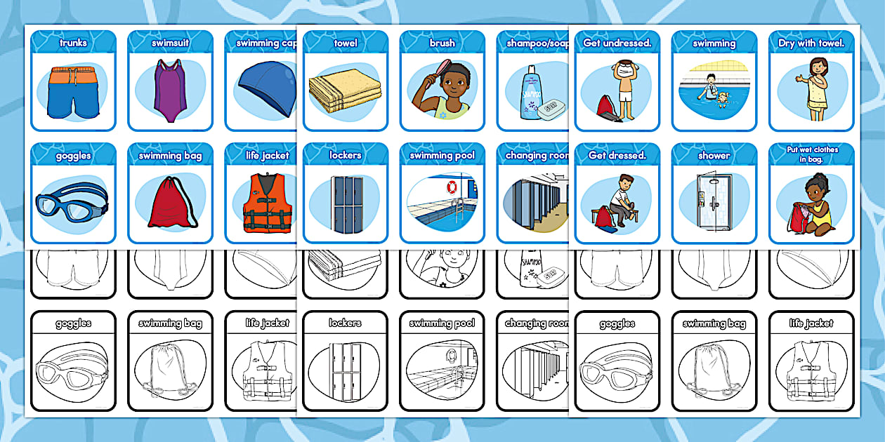 Swimming Visual Cards | Visual Routine Support Cards
