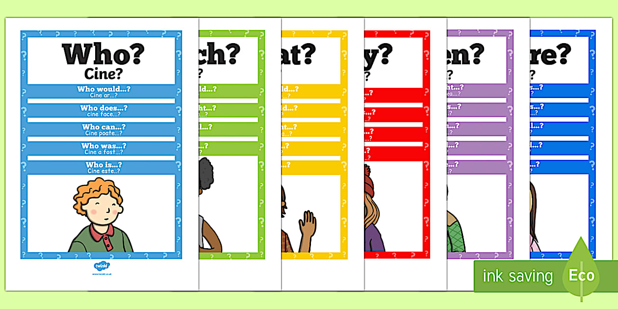 Question Words Poster Pack English/Romanian - Twinkl