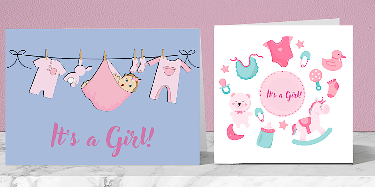 It's a Girl Cards | Twinkl Party (teacher made) - Twinkl