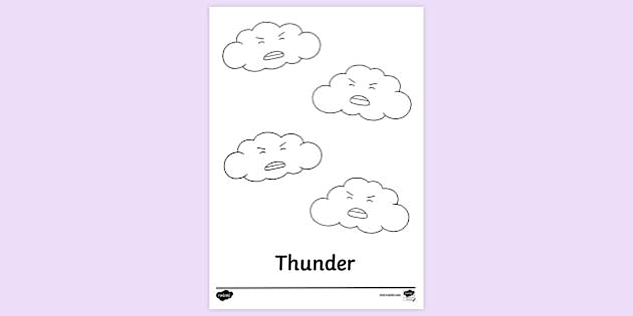 Thunder Colouring Sheet | Colouring Sheets | Twinkl - Twinkl