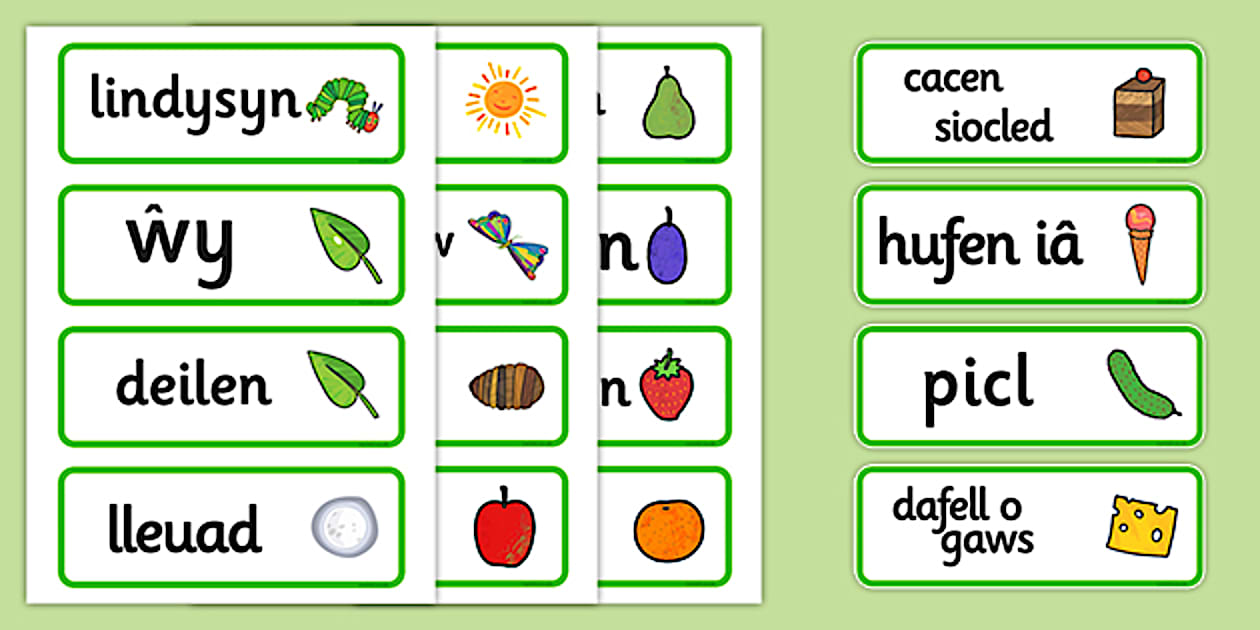 Cursive Word Cards (Welsh Translation) to Support Teaching on The Very ...