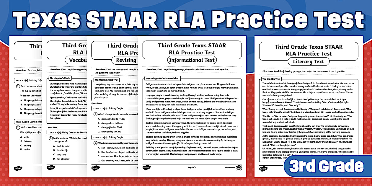 3rd RLA Practice Tests Pack | Texas STAAR Test Prep