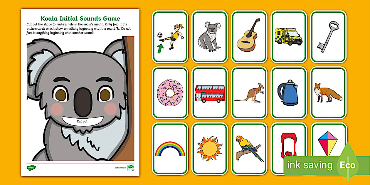 Koala Initial Sound Game: Letter k (teacher made) - Twinkl