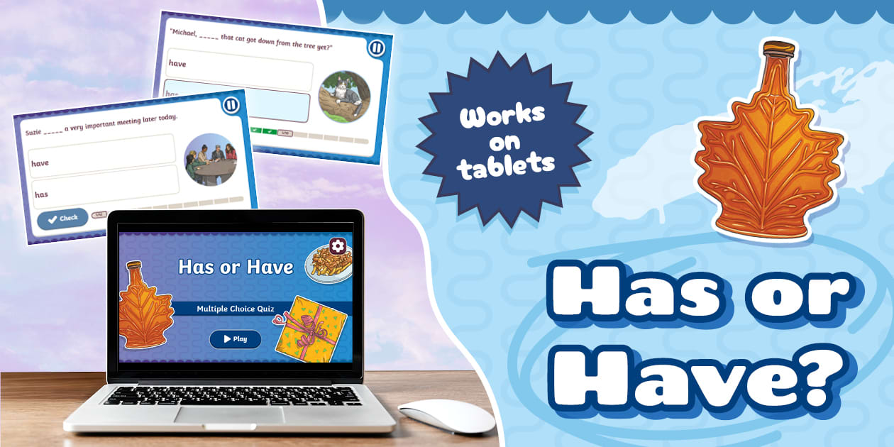 Has or Have Interactive Multiple Choice Quiz