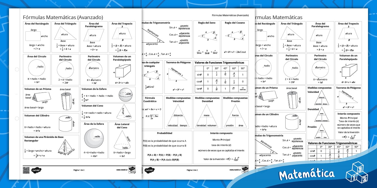 Formulario Matemáticas | Educación Media | Geometría