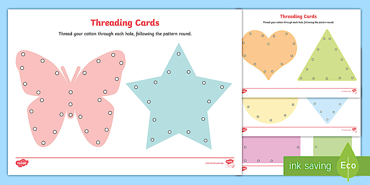 NSW Fine Motor Skills Threading Cards (teacher made)