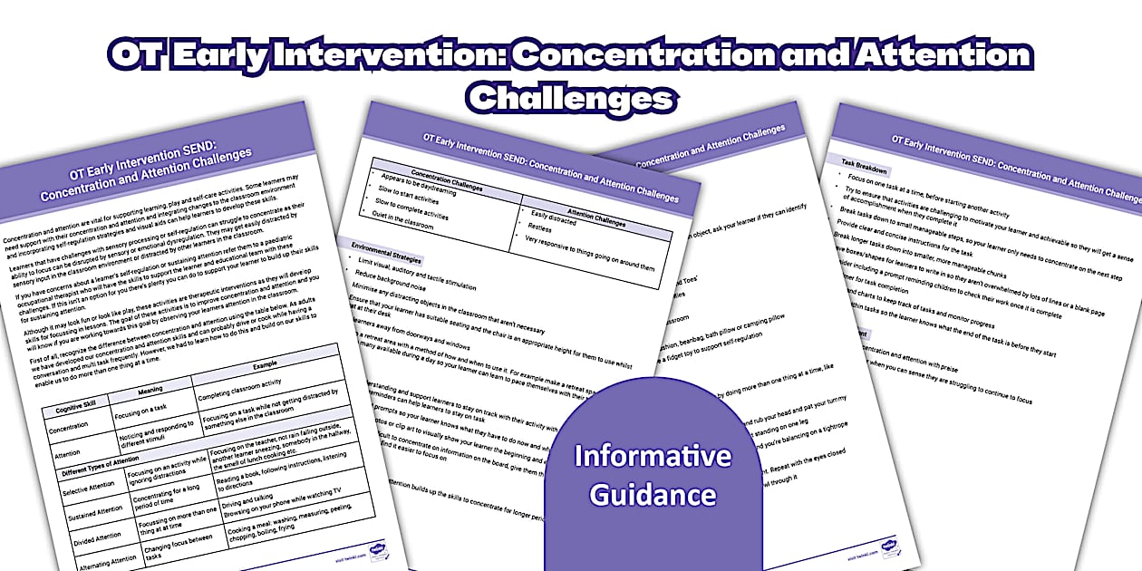 OT Early Intervention Concentration and Attention Challenges
