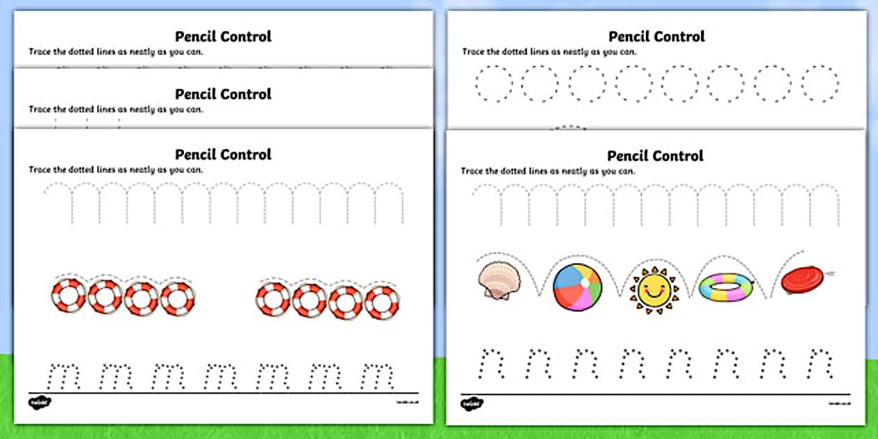 Summer Pencil Control Sheets (teacher made) - Twinkl