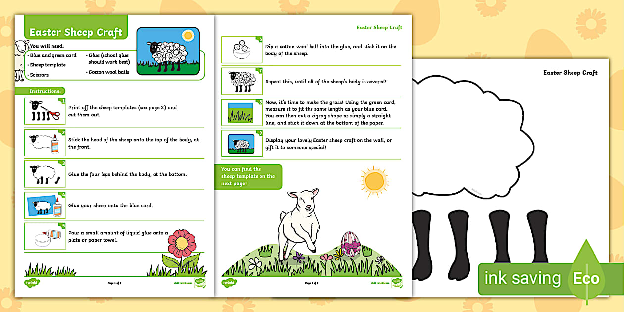 Easter Sheep Craft | Craft Resource | Twinkl (teacher made)