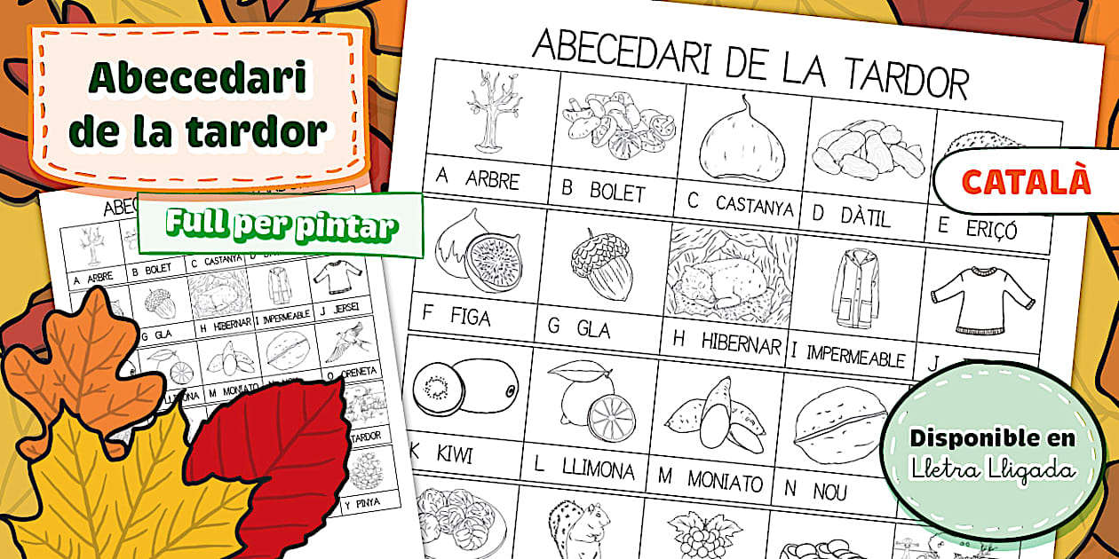 Full per pintar: Abecedari de la tardor - Català - Twinkl