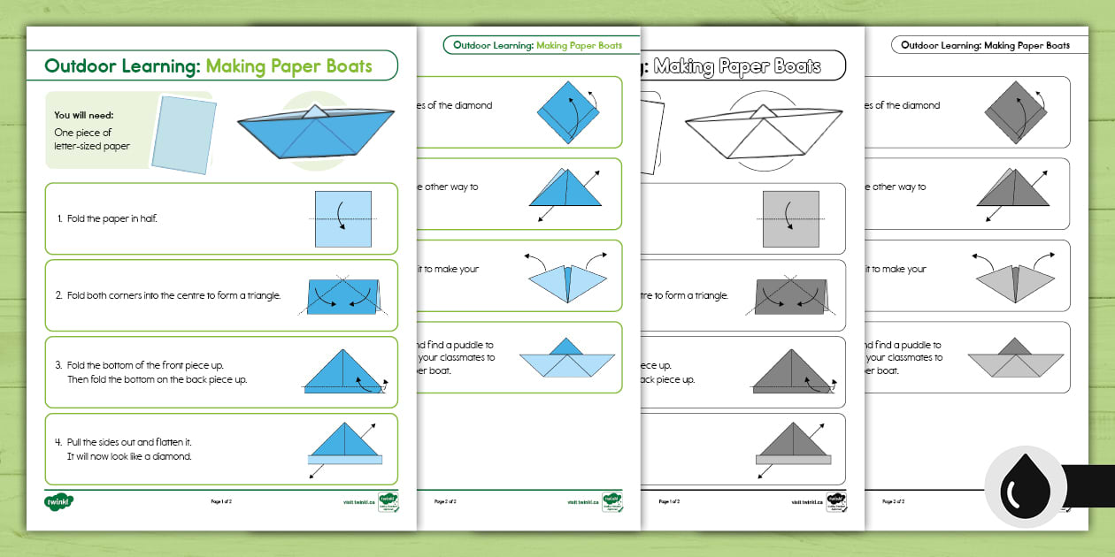 Outdoor Learning: Making Paper Boats (teacher made) - Twinkl