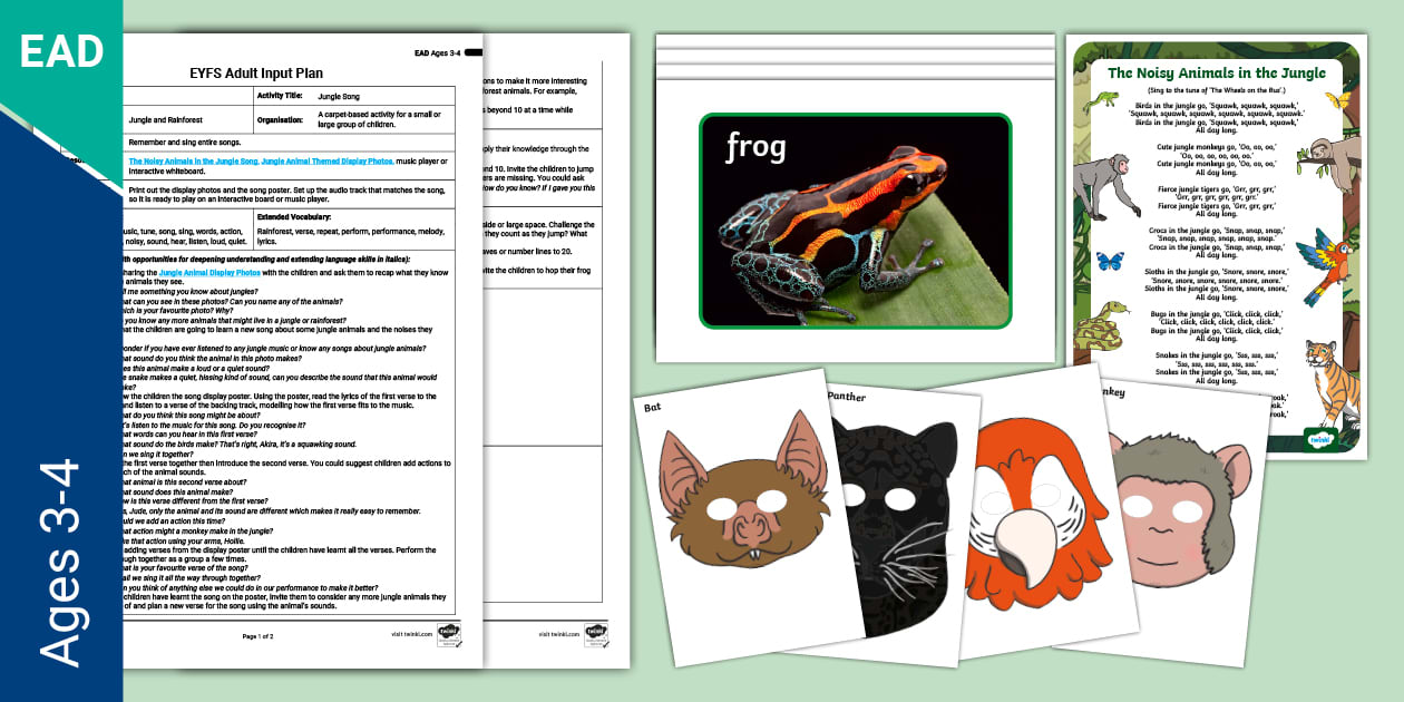 EYFS Jungle Song Adult Input Plan and Resource Pack - Twinkl