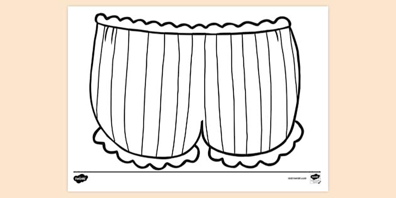 Pair of Bloomers with Red Stripes Sheet | Colouring Sheets