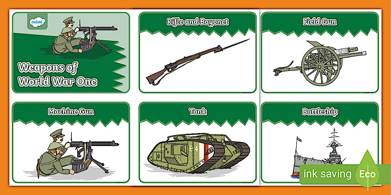 WW1 KS2 Weapons Interactive Visual Aid - Primary Resources