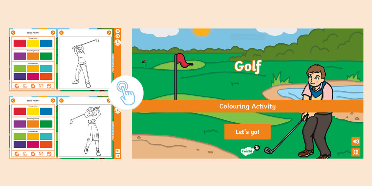 Golf Interactive Colouring (teacher made) - Twinkl