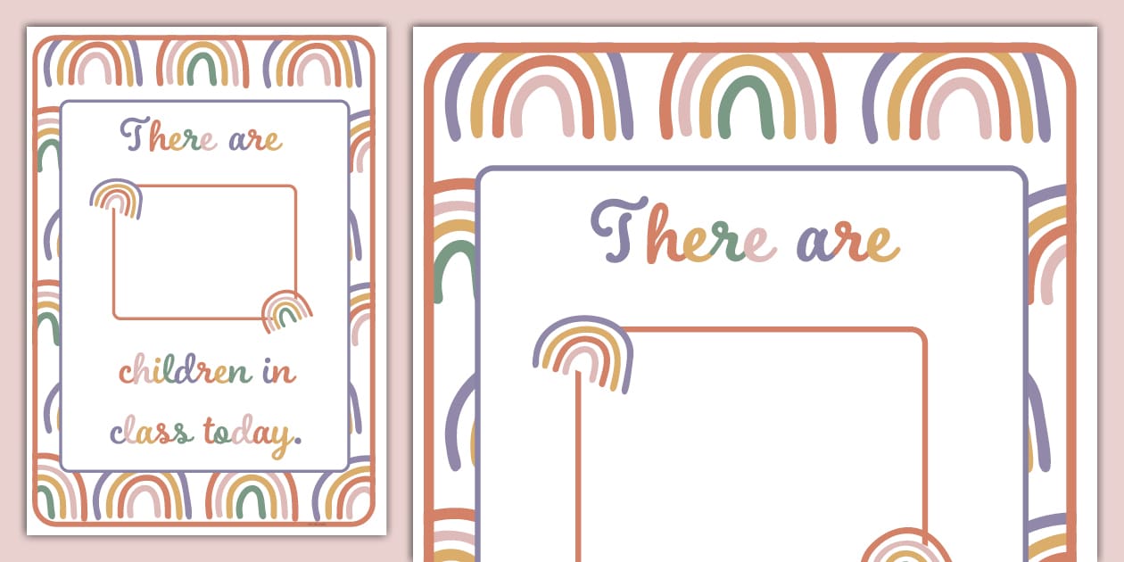 Muted Rainbow Themed Self-Registration Display Poster
