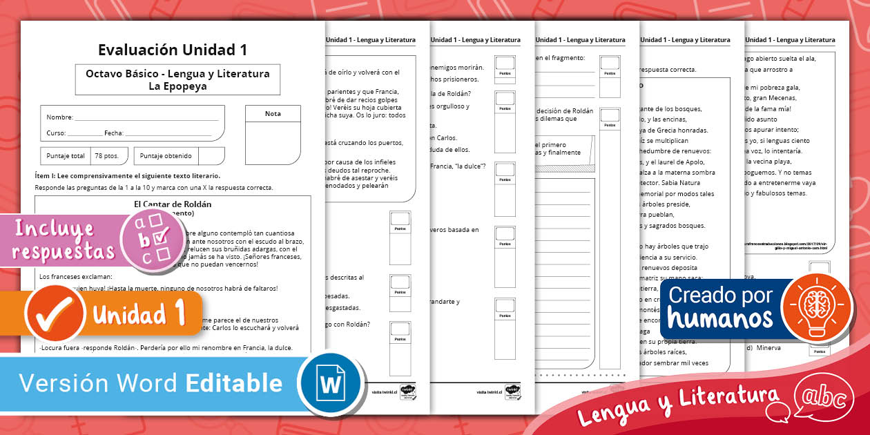 Evaluación | Unidad 1| 8° Básico | Lengua y Literatura