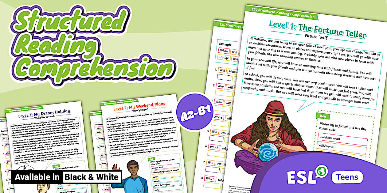 ESL Structured Reading Comprehension: Future [Teens, A1-A2]