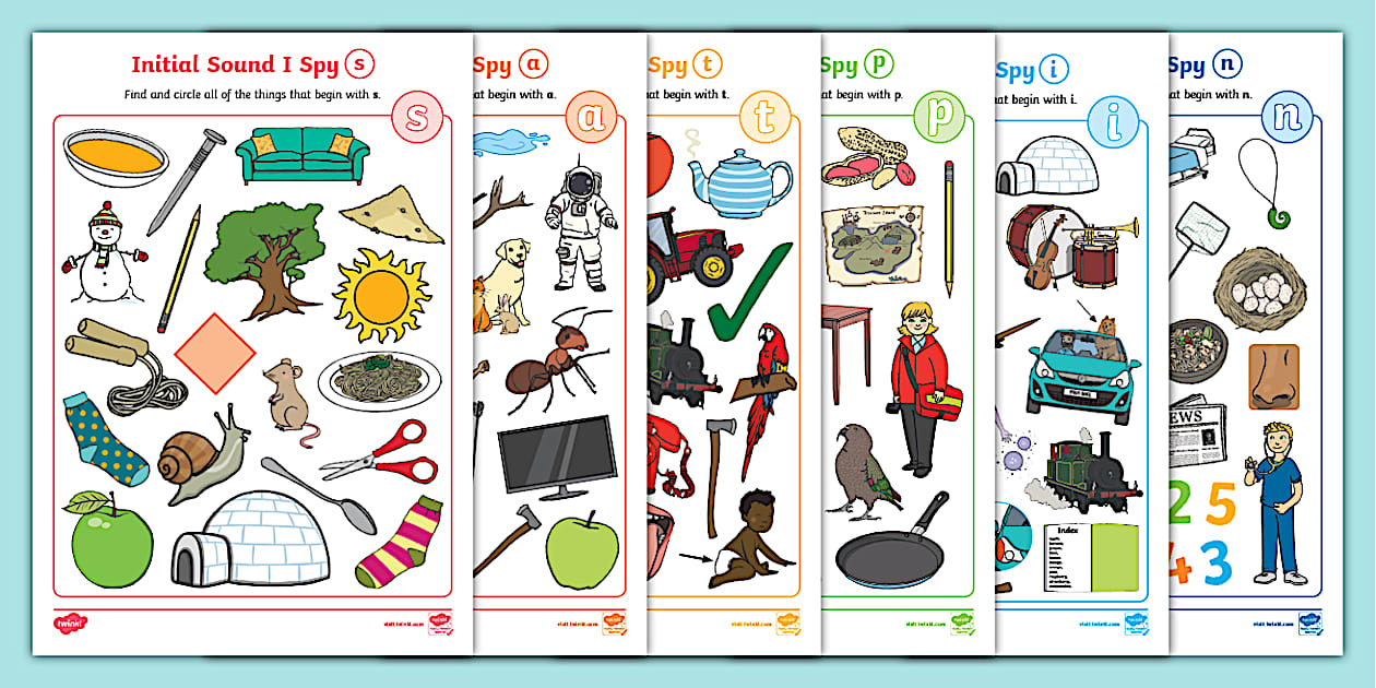 Initial Sounds I Spy s, a, t, p, i, n, Activity Pack