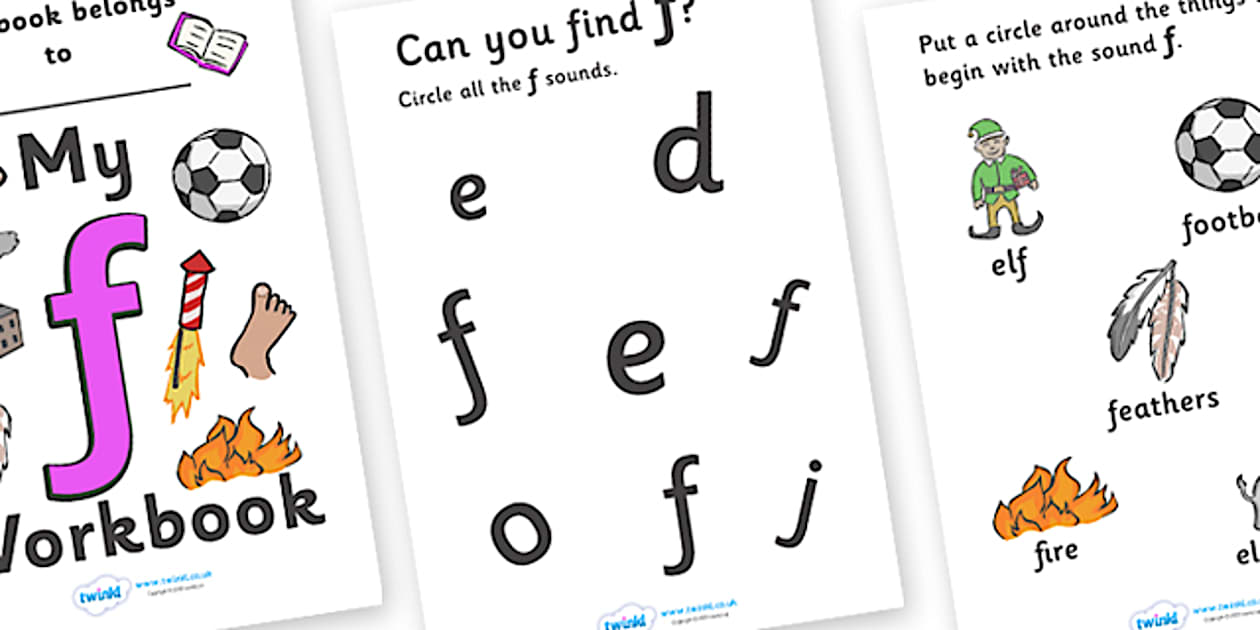 My Workbook f lowercase (teacher made) - Twinkl