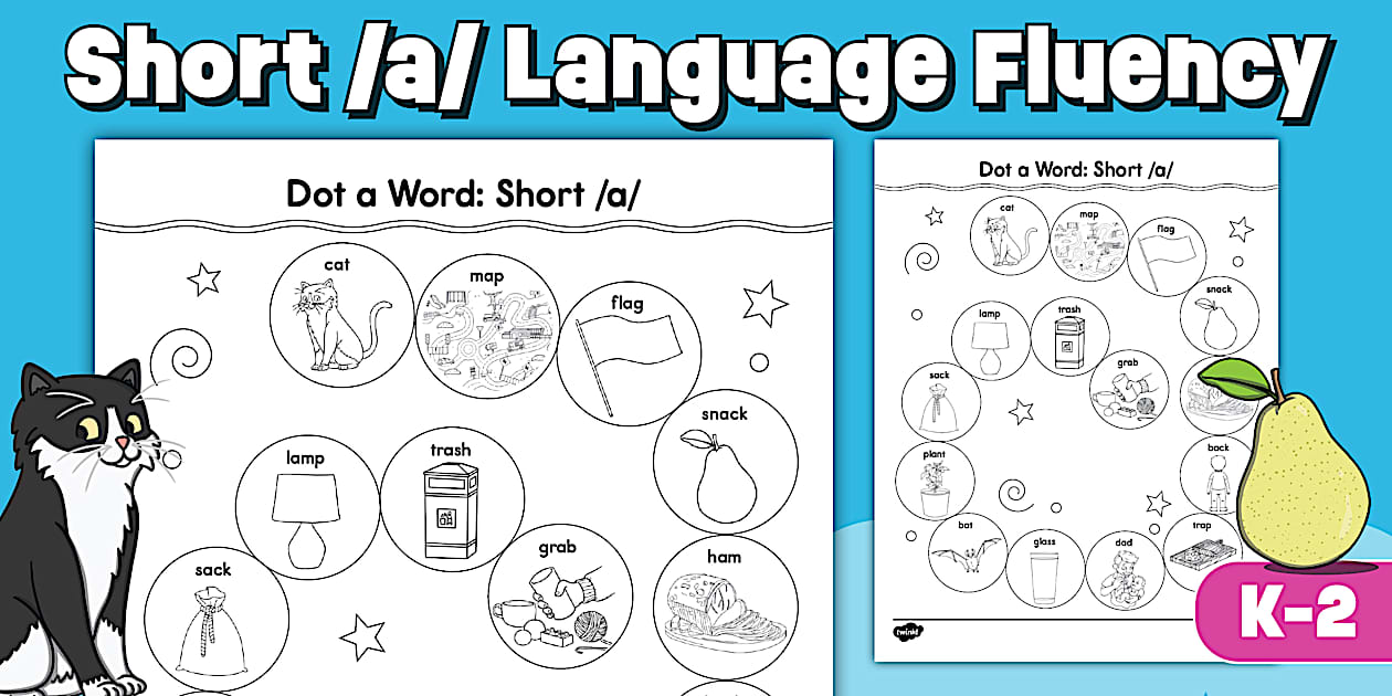 Dot a Word: Short /a/ Language Fluency Worksheet