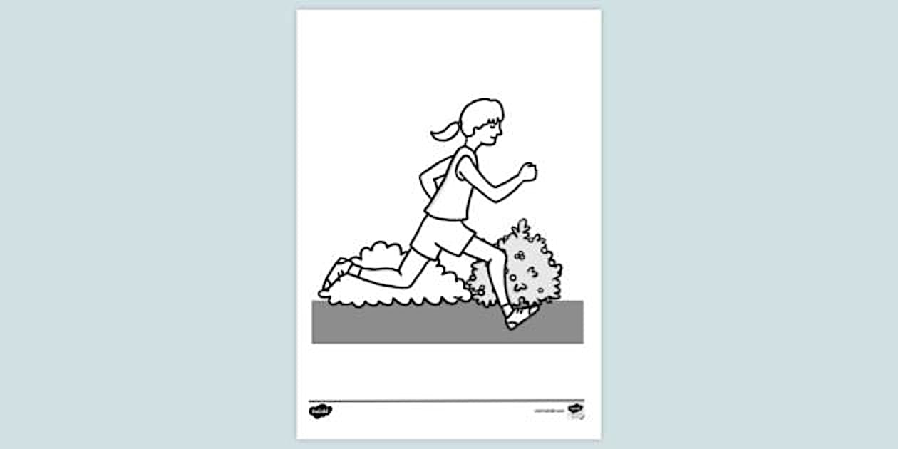 Running Girl Colouring Sheet - Primary Resources - Twinkl