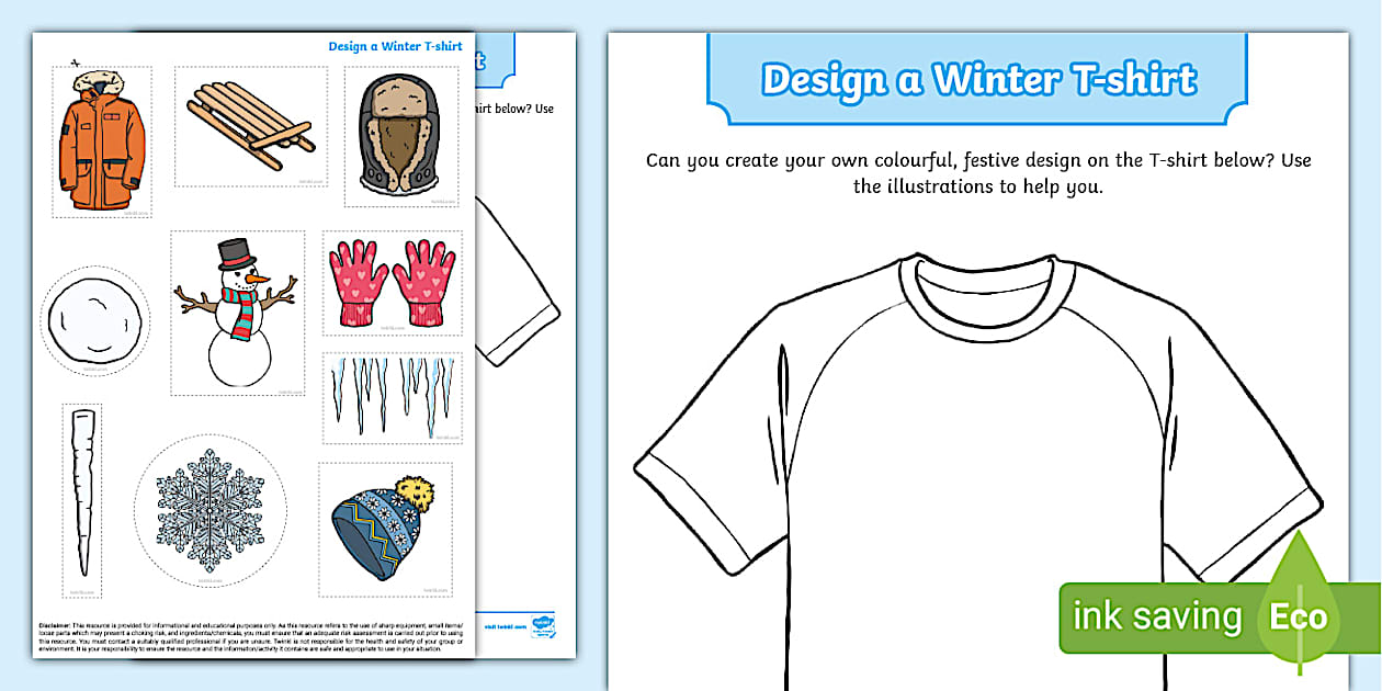Design a Winter T-Shirt Activity (Teacher-Made) - Twinkl