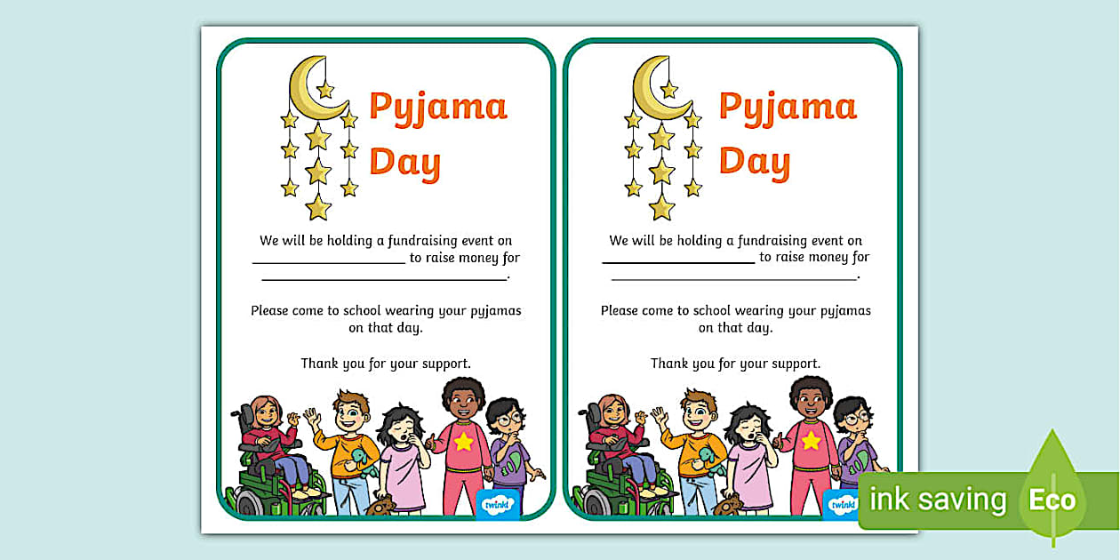Editable Pyjama Day Information Slips - Twinkl