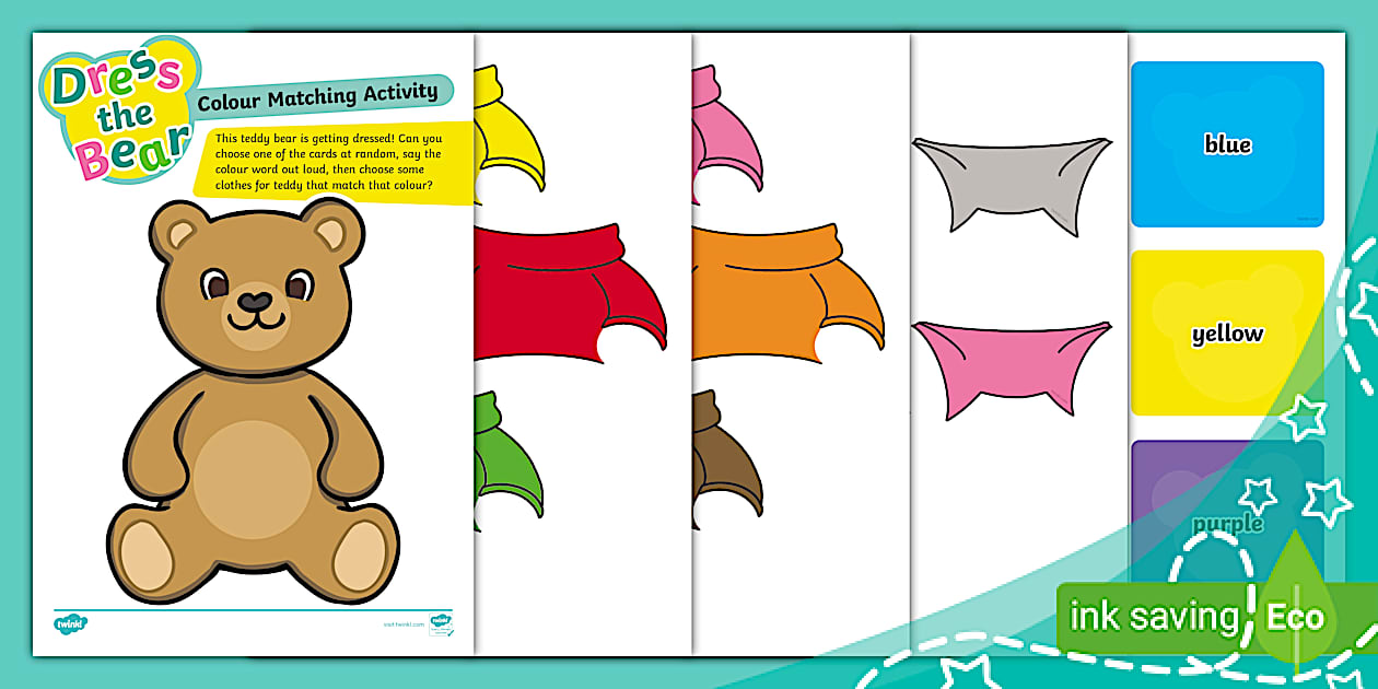 Dress the Bear: Colour Matching Activity (teacher made)
