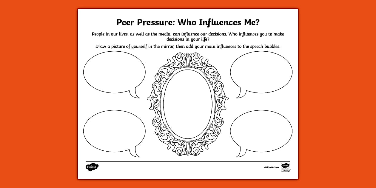 Peer Pressure: Who Influences Me? Worksheet for 3rd-5th Grade