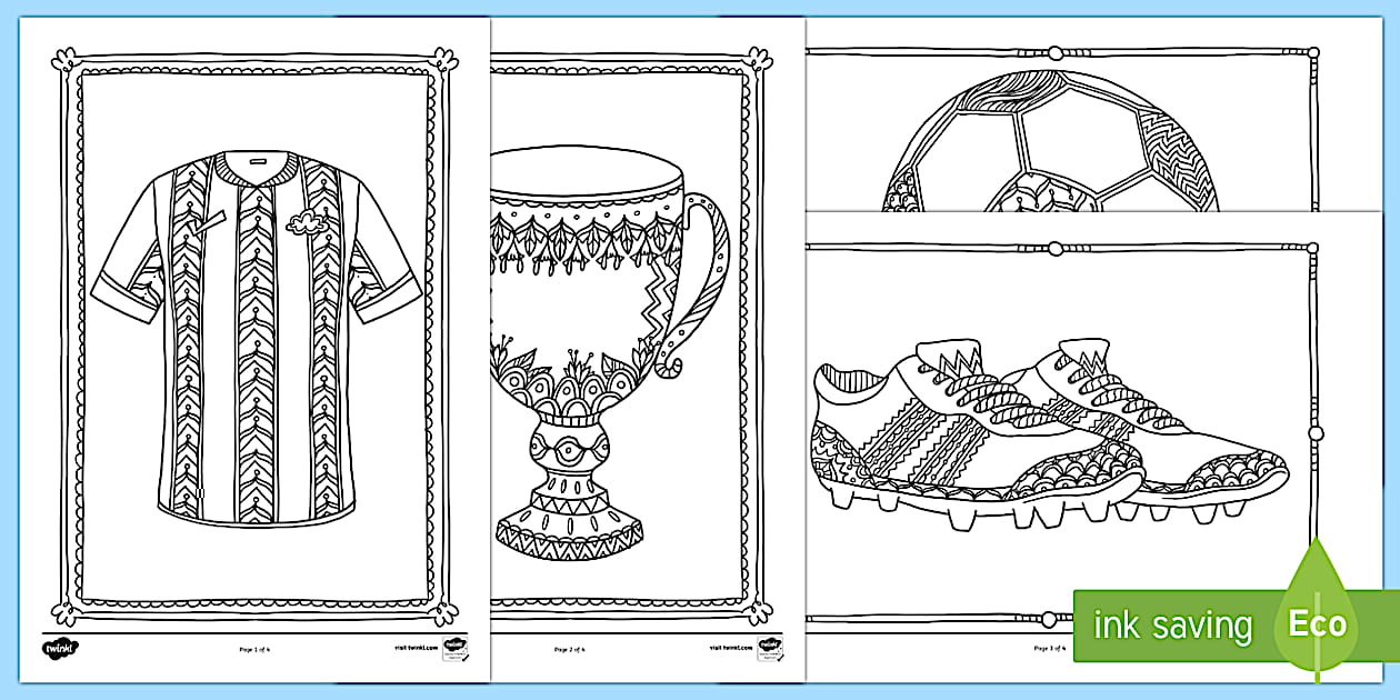 Mindfulness Colouring Sheets for Adults | Football - Twinkl